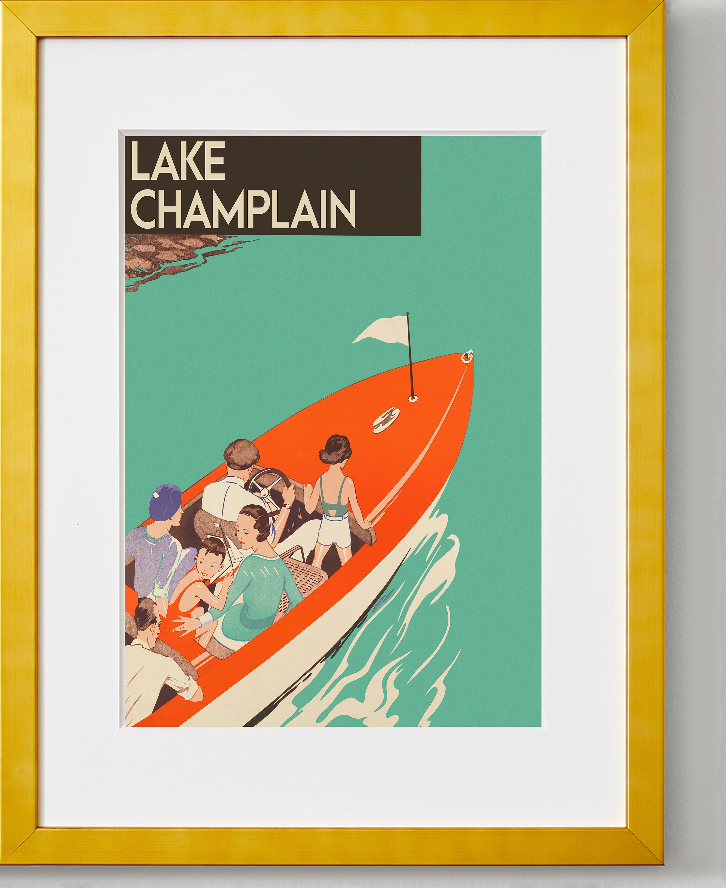 Lake Champlain Travel Print - Vermont Travel Poster - Lake Champlain ...