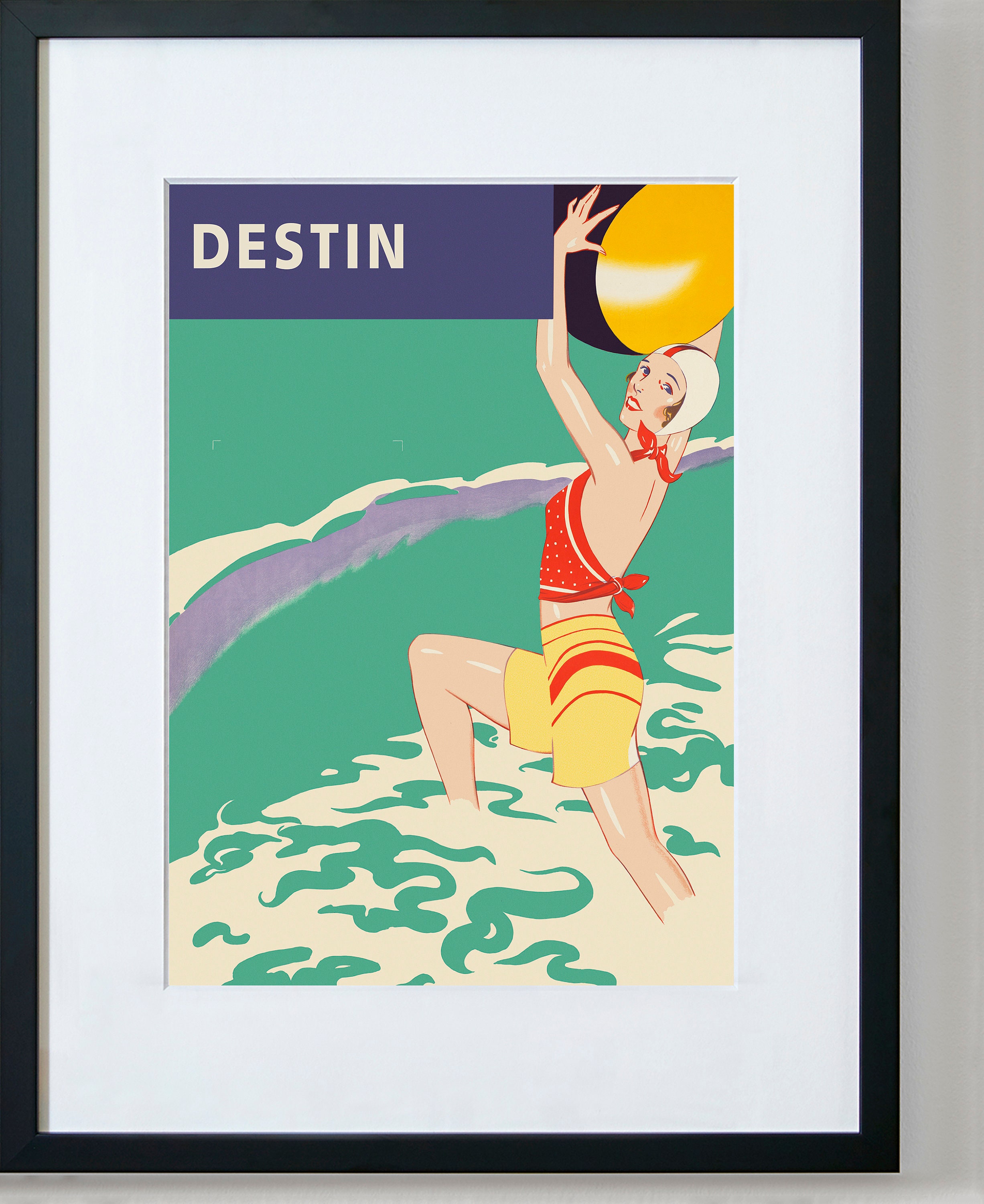 Destin Travel Print Florida Travel Poster Beach Poster Vintage Travel ...