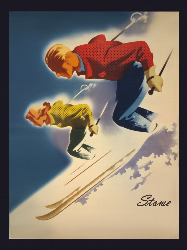 Stratton Travel Print Vermont Travel Poster Skiing Poster Vintage ...