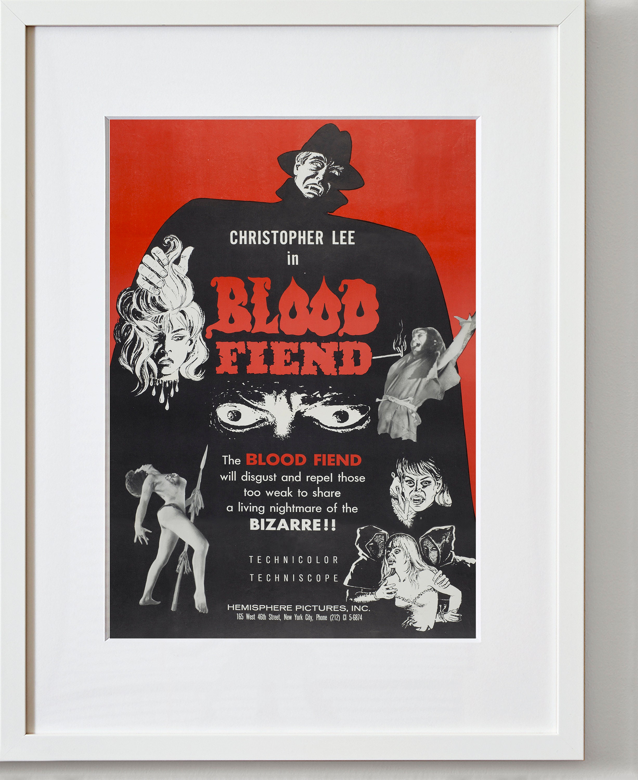 Vintage Movie Poster - Blood Fiend - Christopher Lee - Julian Glover ...