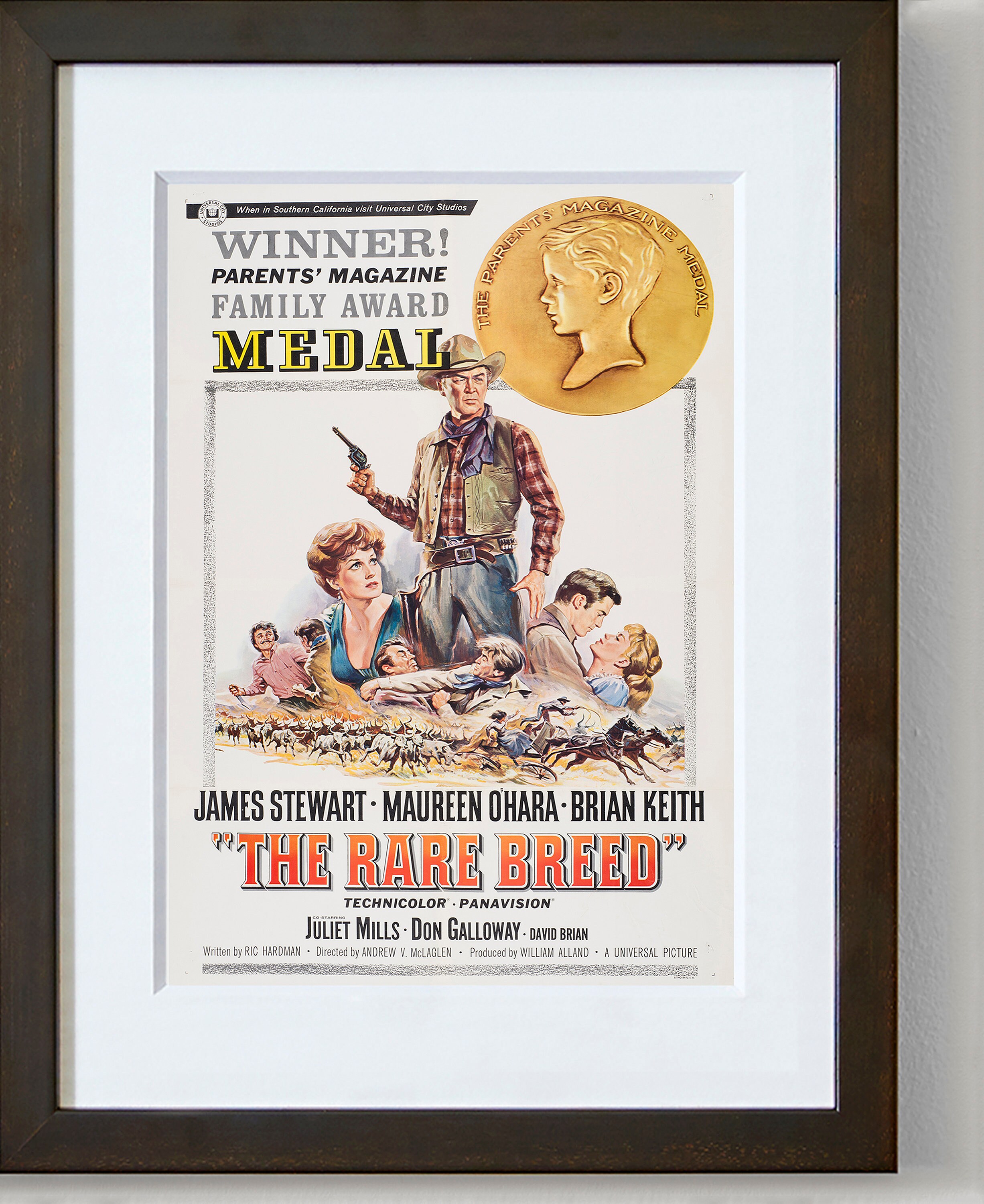 Vintage Movie Poster the Rare Breed James Stewart Maureen O'hara Movie ...