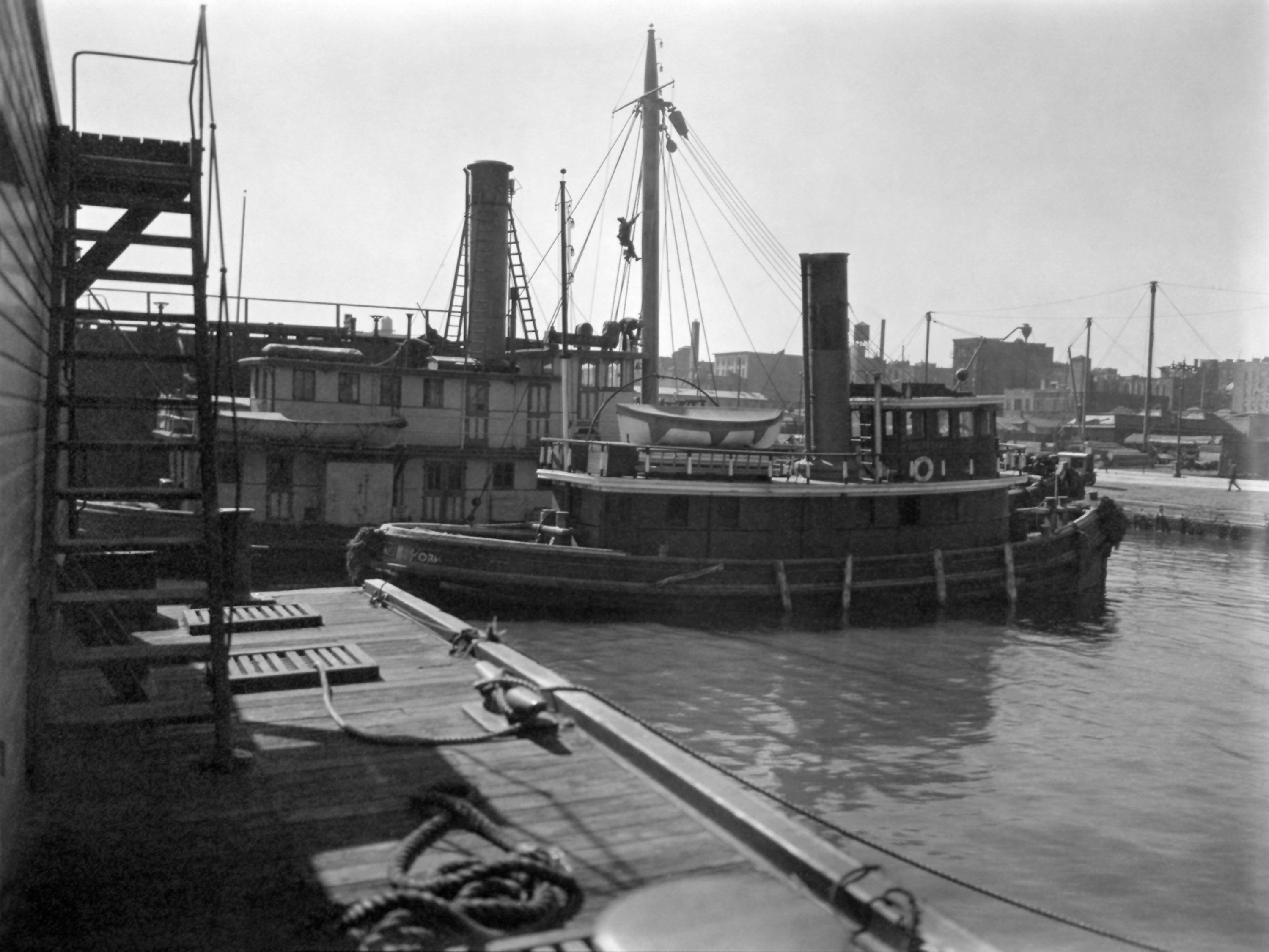 East River Dock in Manhattan - New York City Print - Vintage NYC - NYC ...