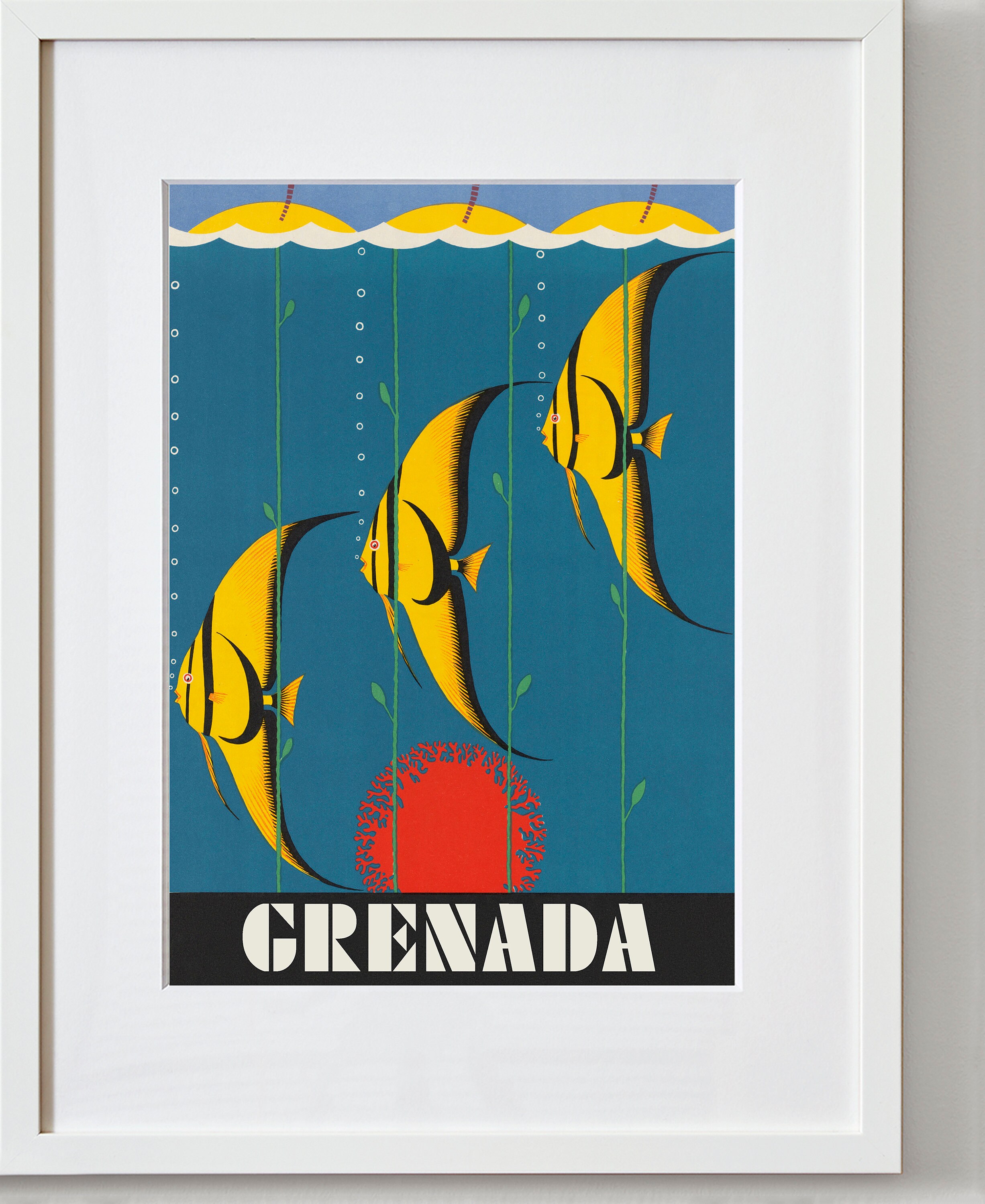Grenada Travel Print Caribbean Sea Travel Poster Fish Wall - Etsy