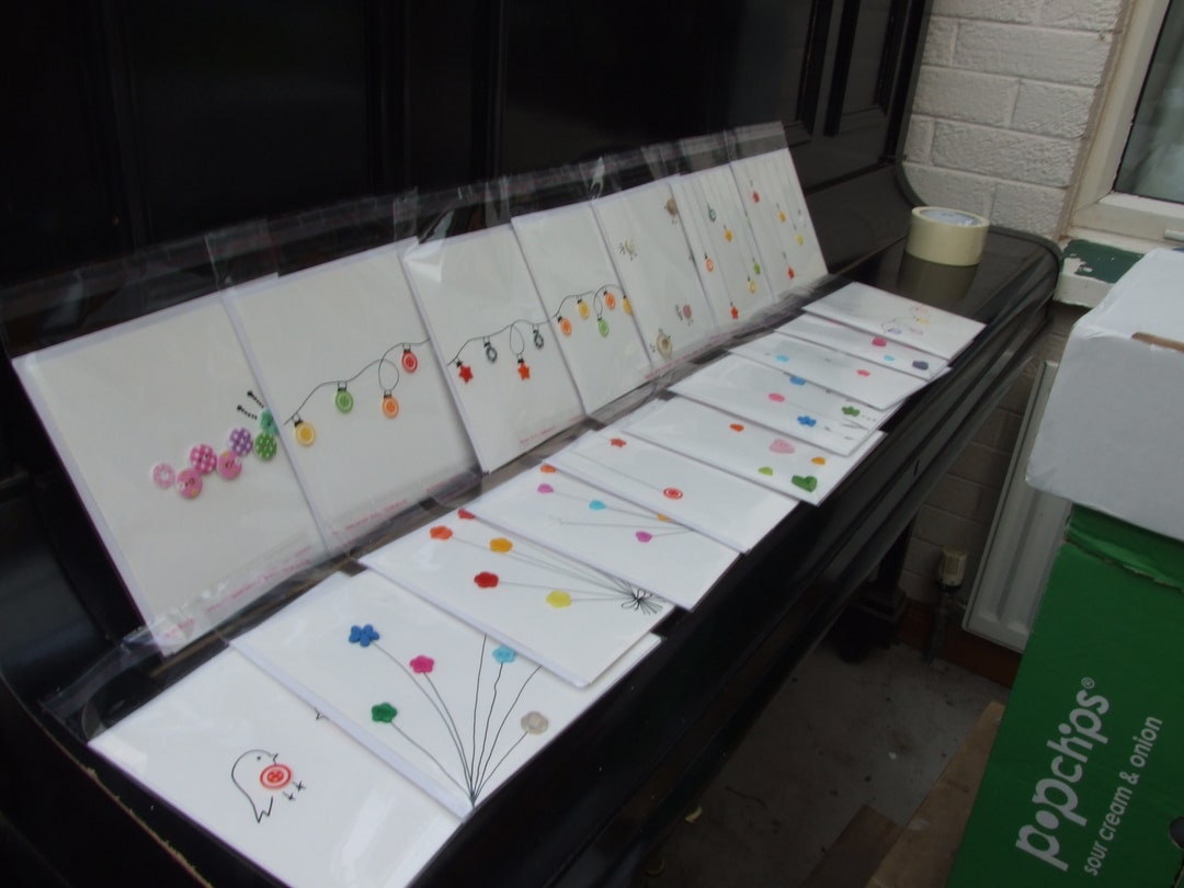 Handmade Button Cards - Etsy