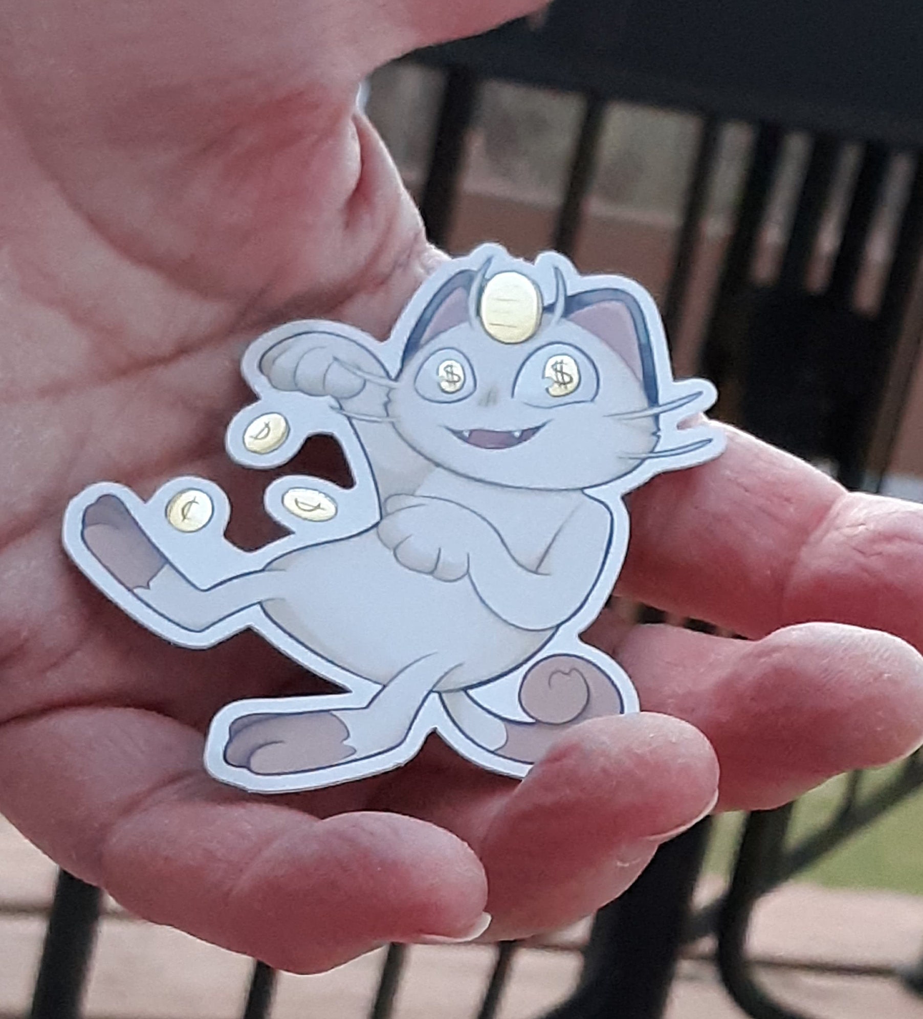 Meowth Lucky Cat Stickers 3 With Golden Highlights - Etsy UK