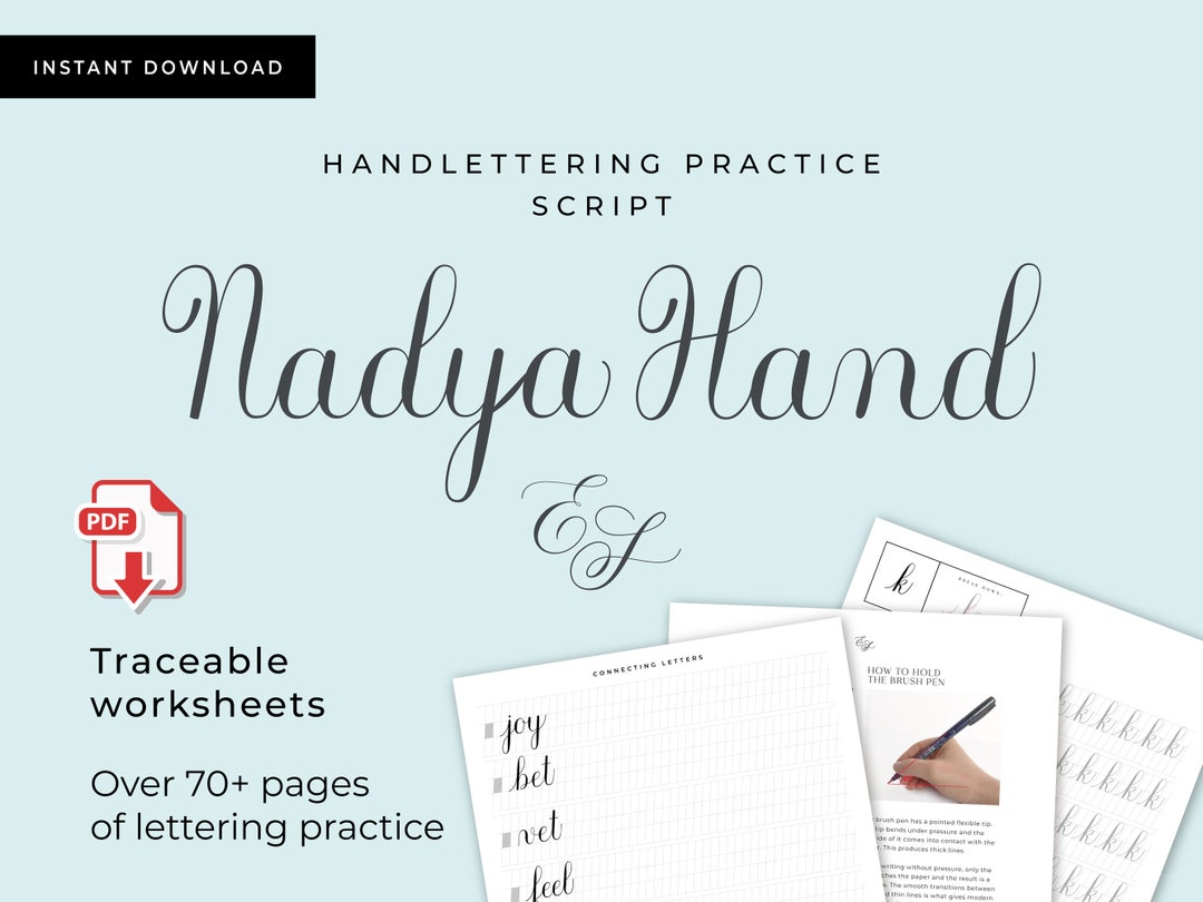 Printable Hand Lettering Worksheets 70 Pages (PDF DOWNLOAD) and Quick ...