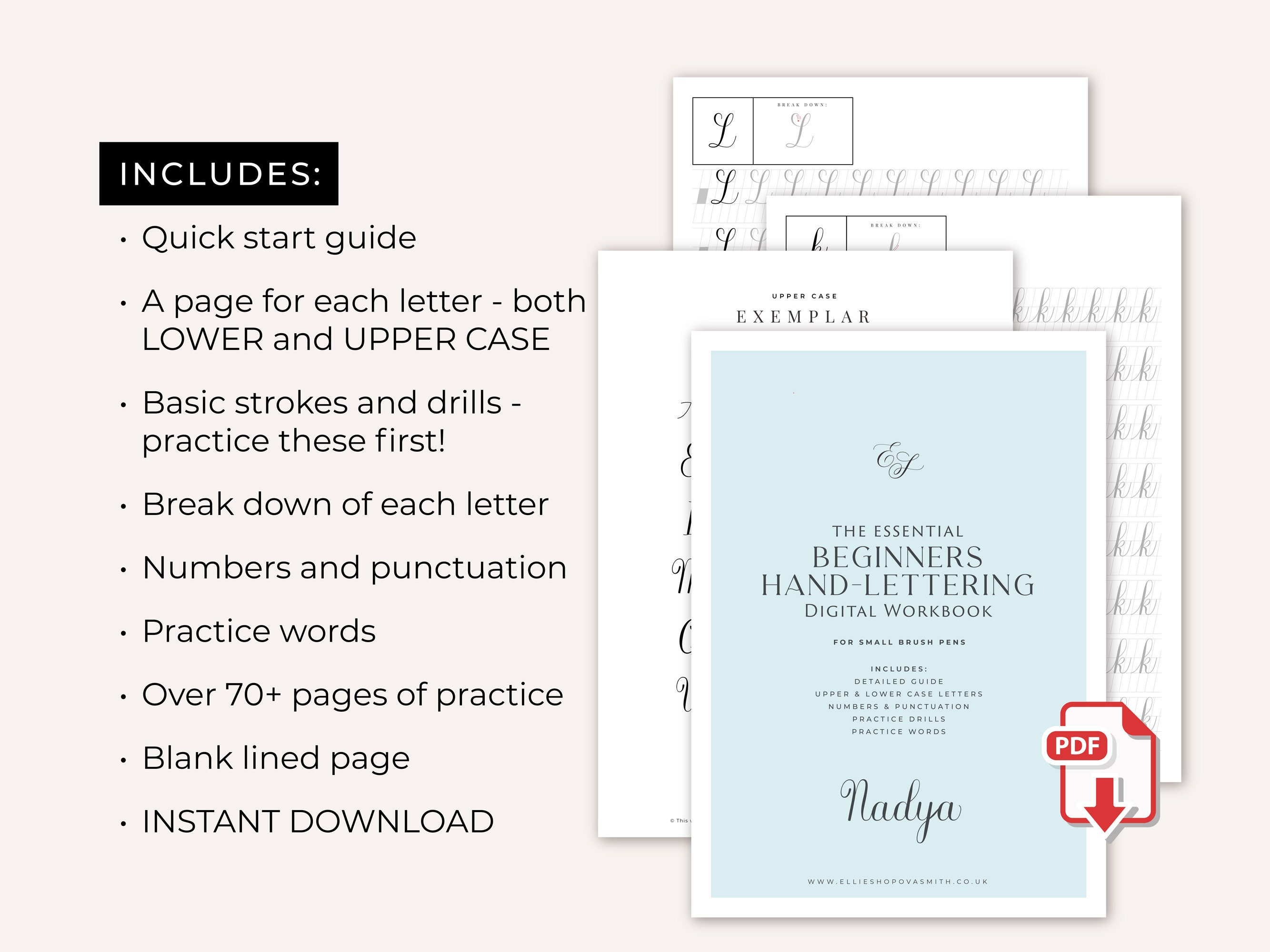 Printable Hand Lettering Worksheets 70 Pages (PDF DOWNLOAD) and Quick ...