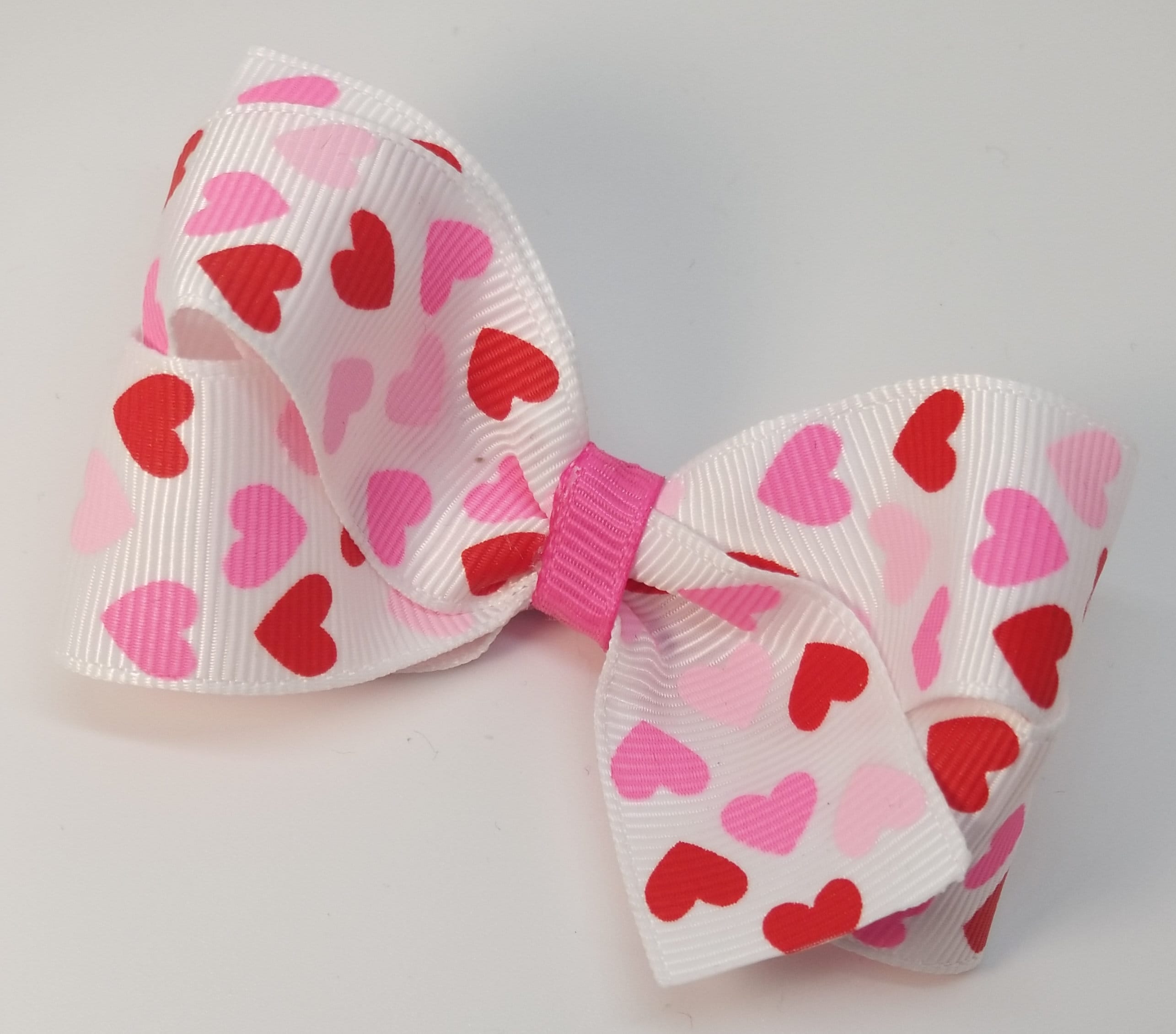 White,Red and Pink Bow - Valentine’s Day Bow -Handmade bows for Girls ...