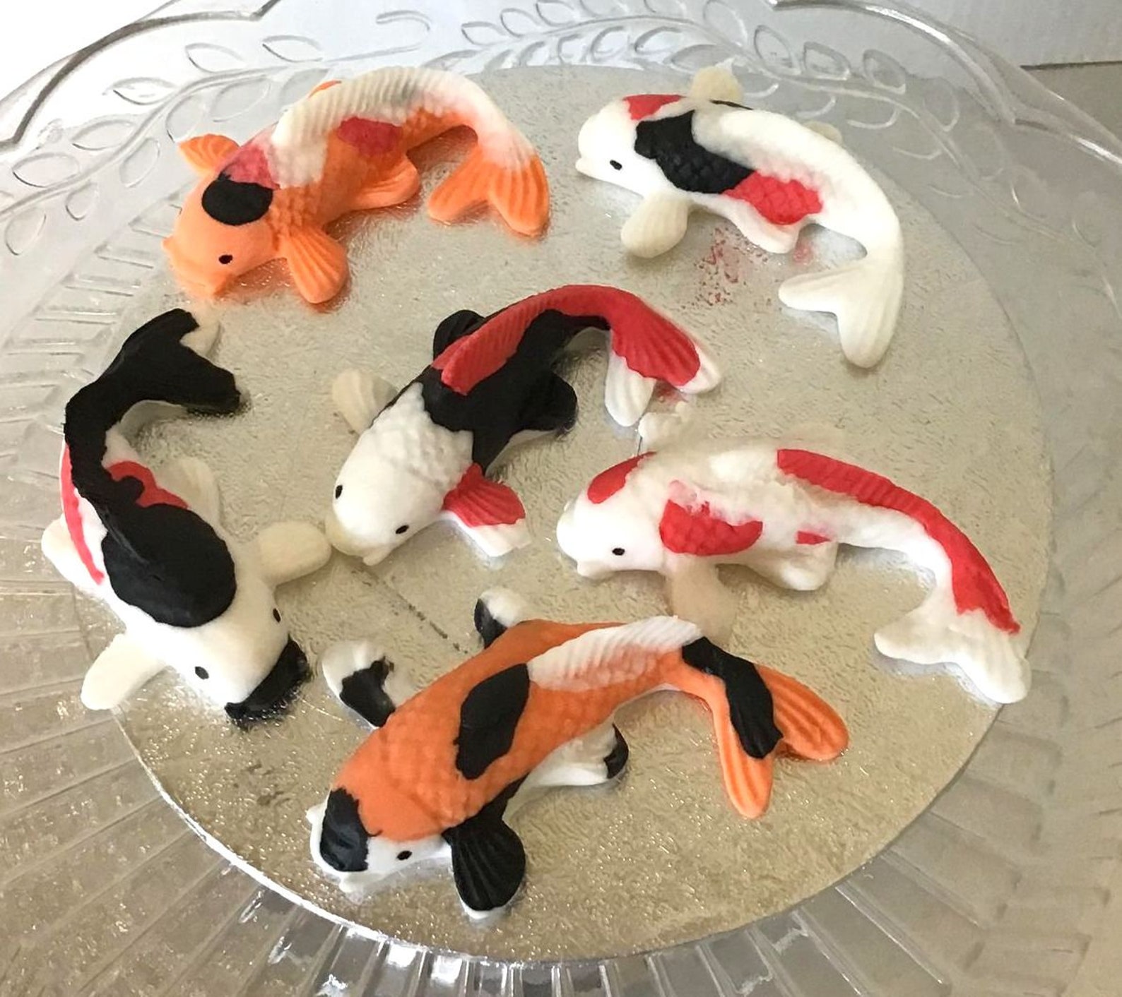 6 Fondant Koi Carp Edible Sugar Cake Toppers - Etsy UK