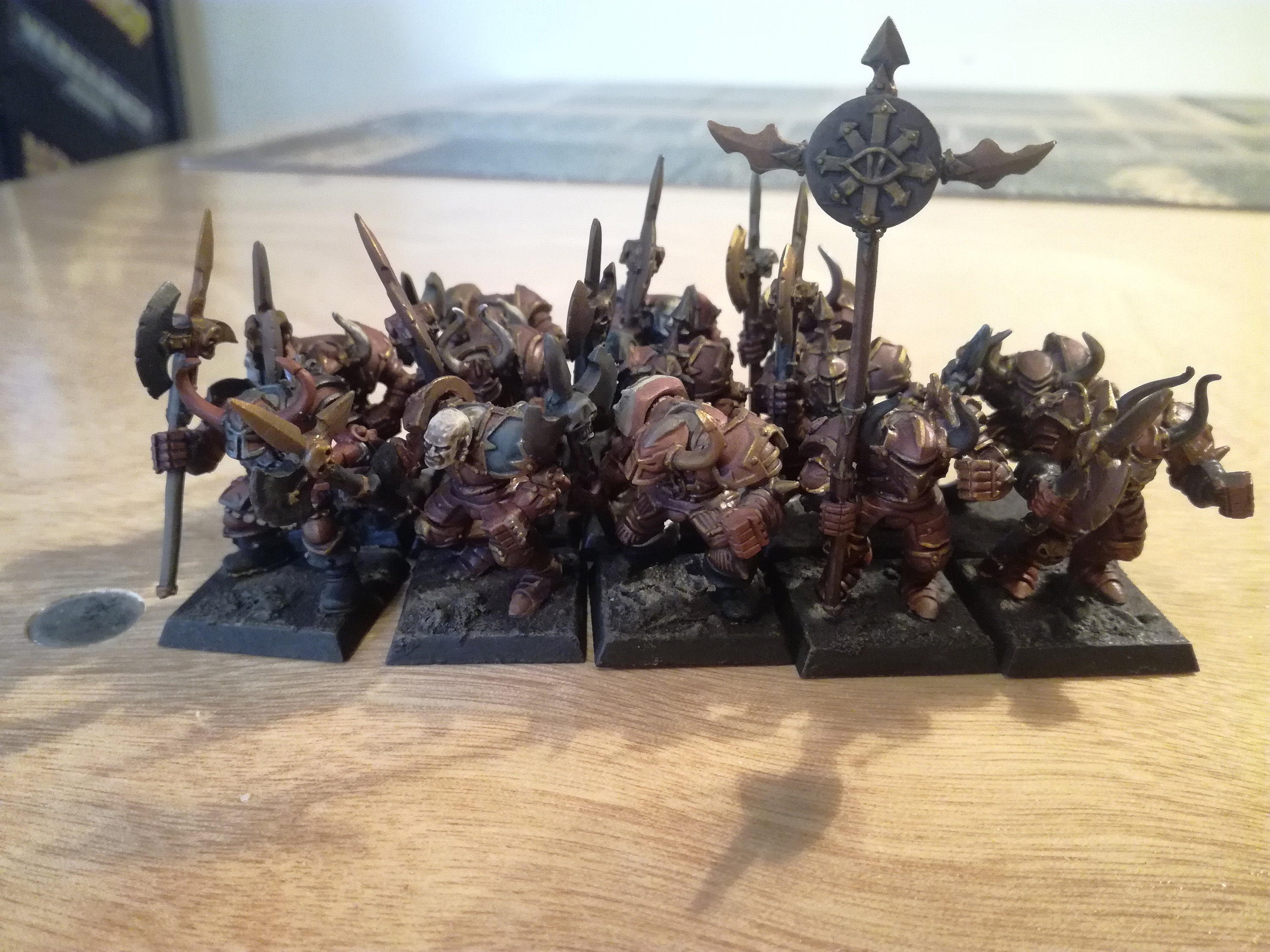 13 Warriors of Chaos Regiment, Halberds, Full Command, PAINTED ...