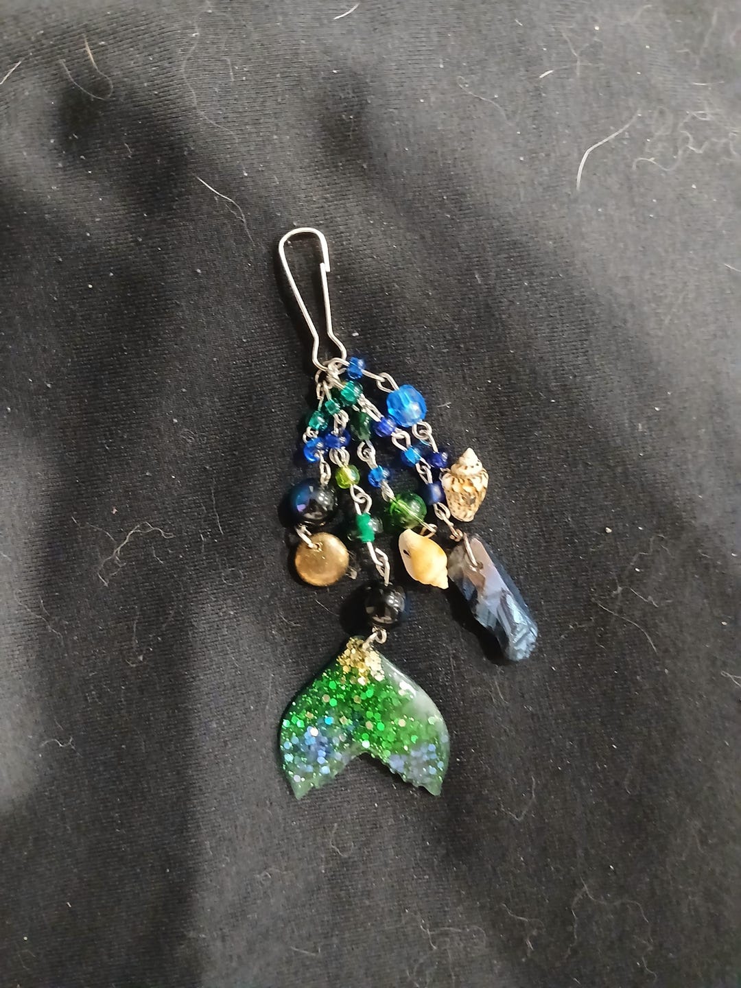 Handmade Beaded Keychain: Mermaid Tail Charm - Etsy