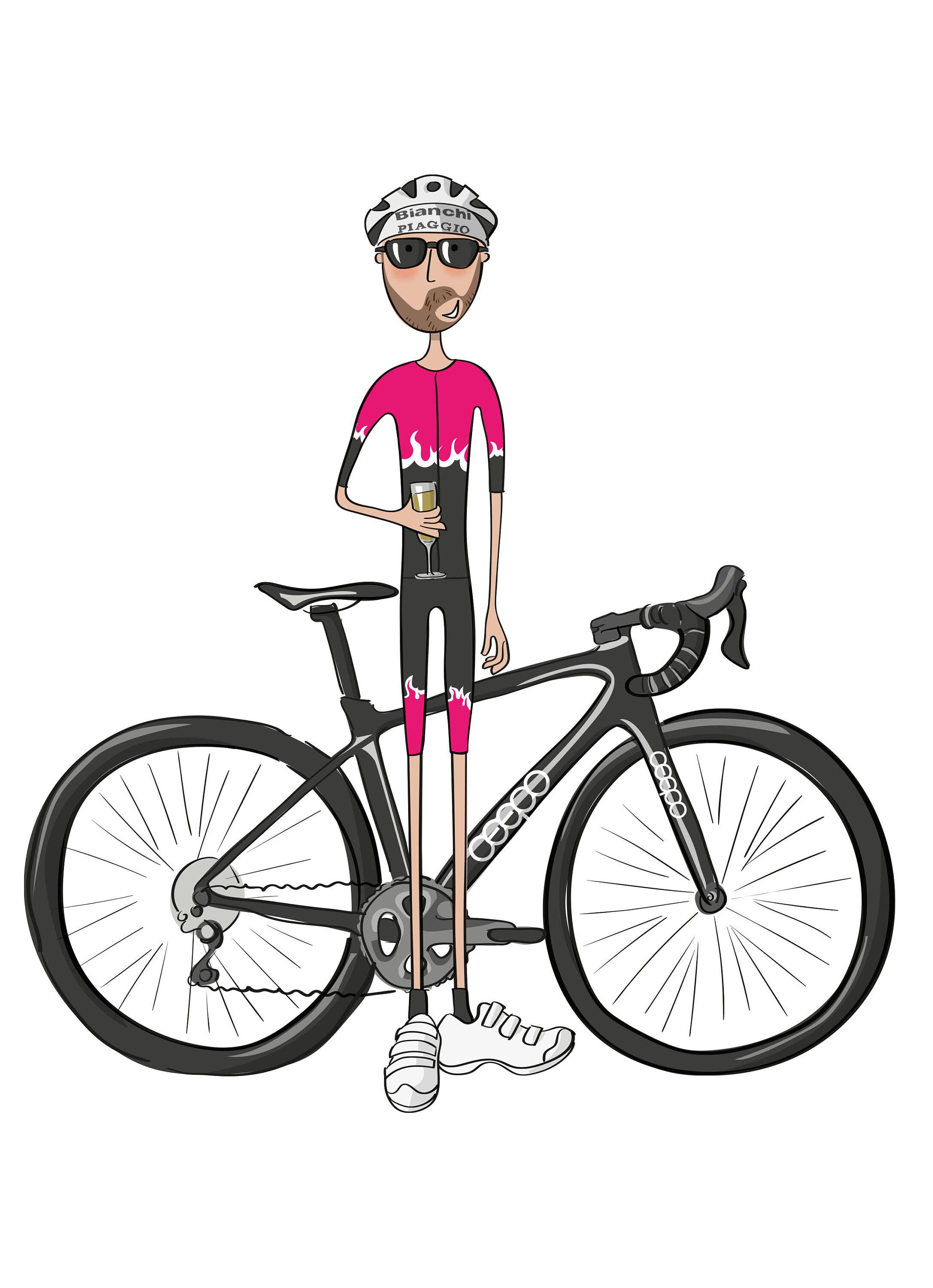 Custom Cyclist Portrait. Gift for Cyclist. Personalised | Etsy