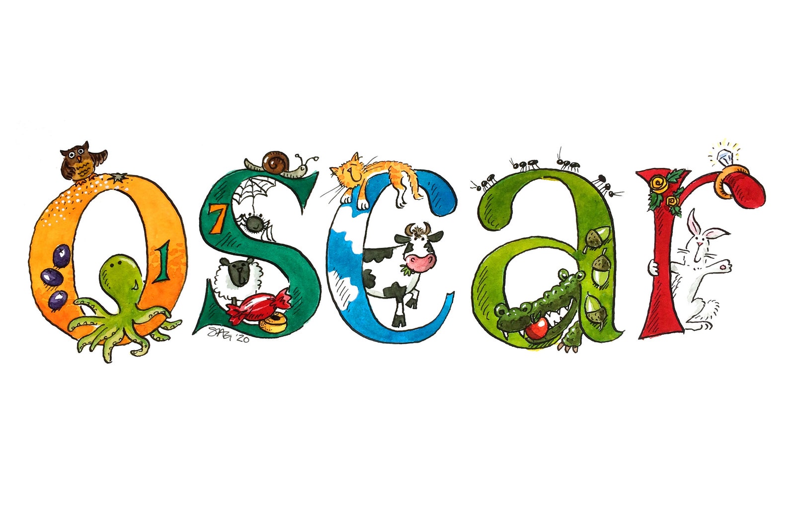 Customised baby name drawing. Baby name picture. Original | Etsy