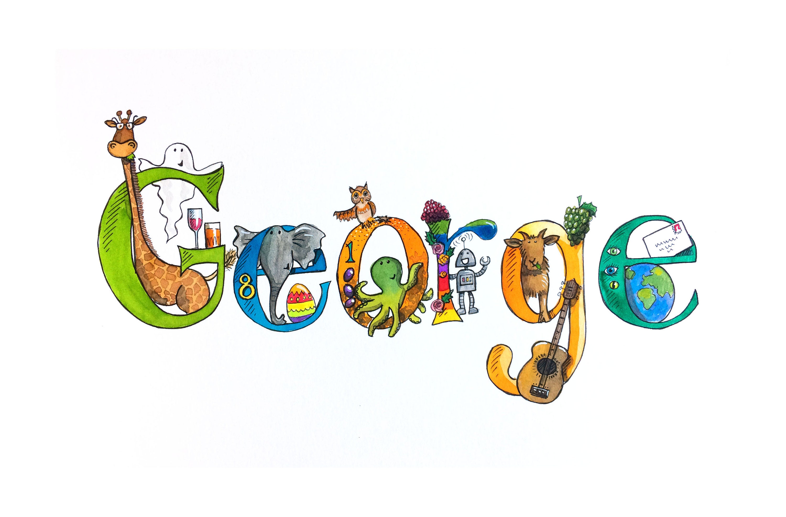 Customised baby name drawing. Baby name picture. Original | Etsy