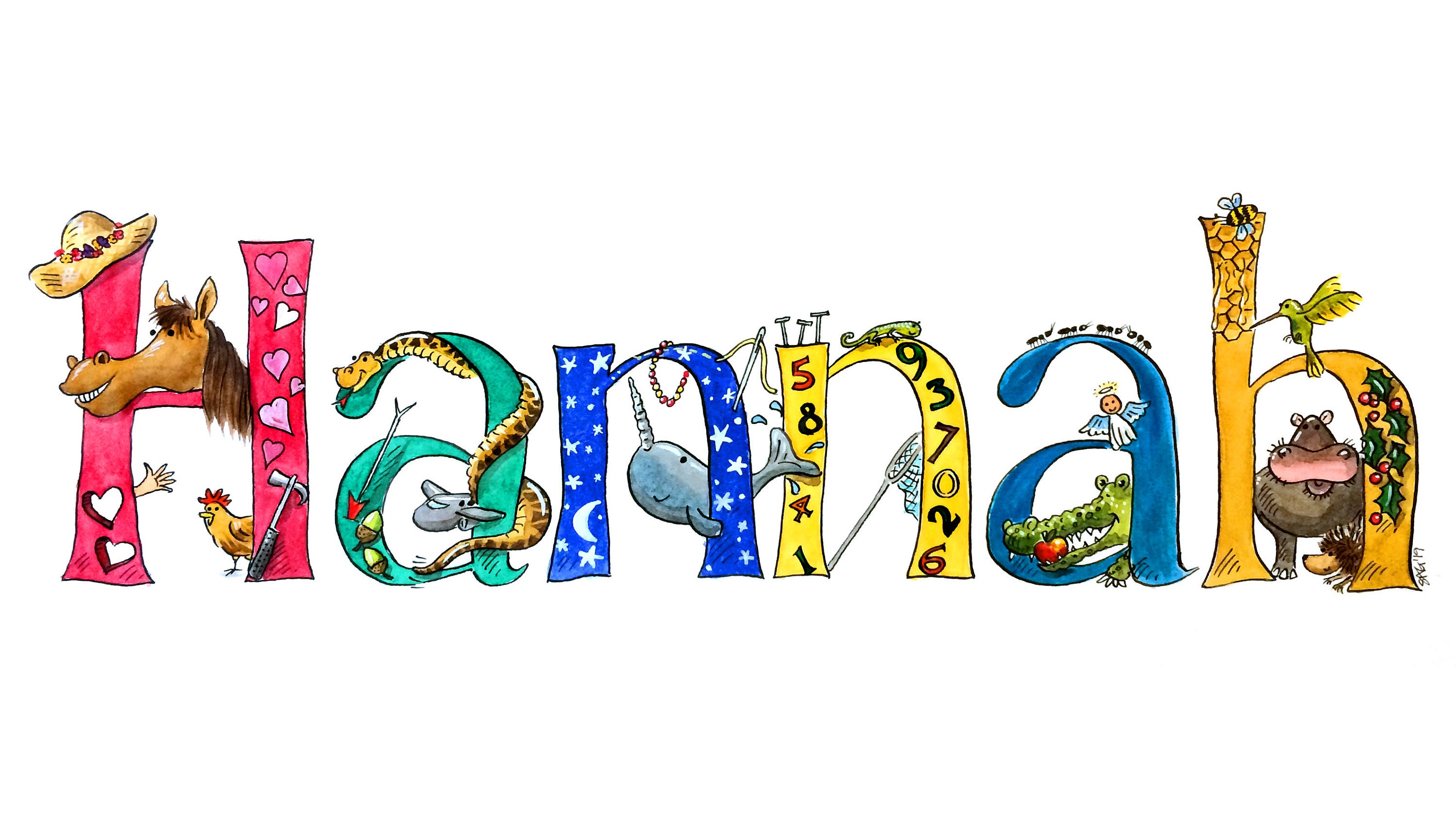 Customised baby name drawing. Baby name picture. Original | Etsy