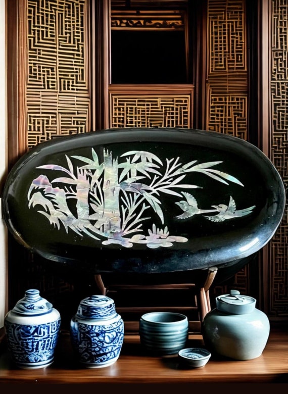 asian shell box lacquer - Gem