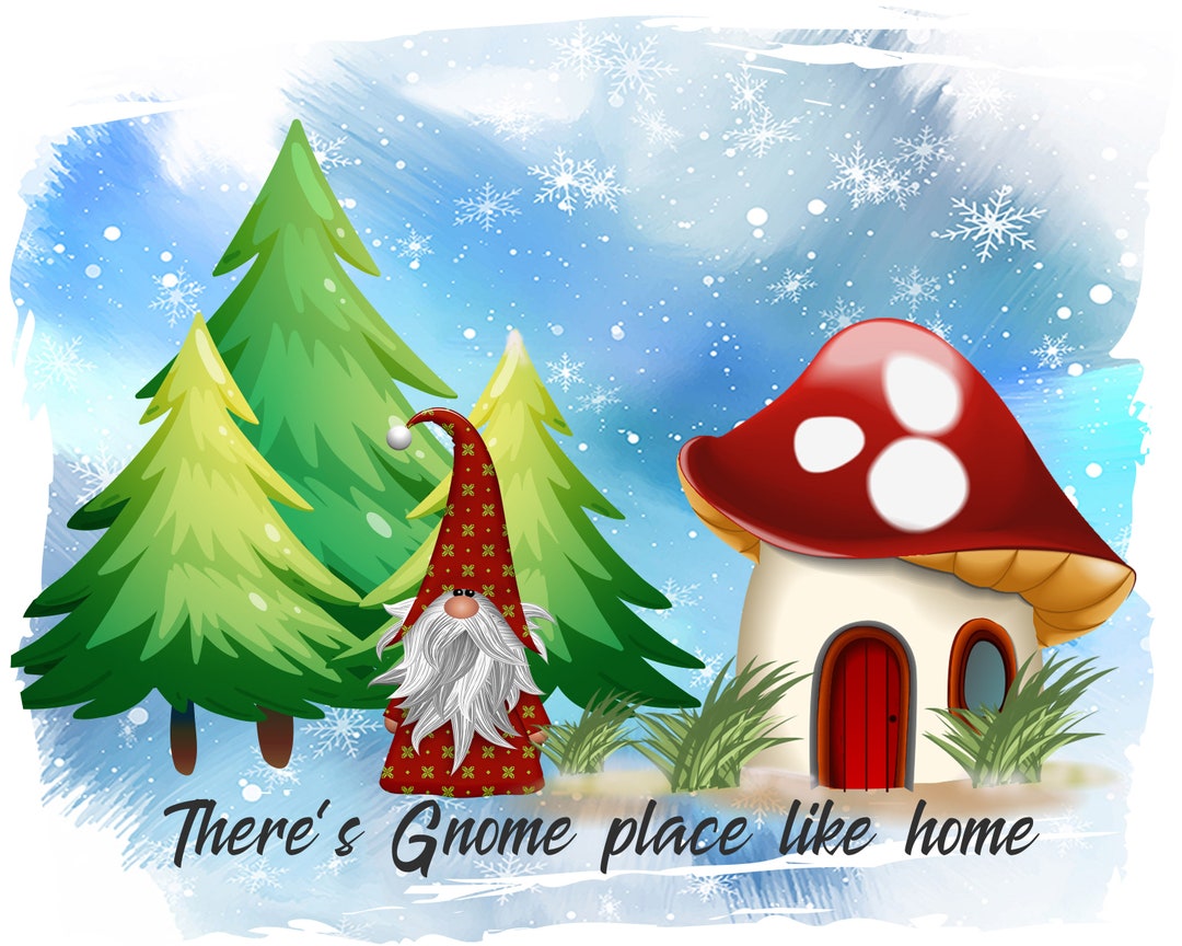 There's Gnome Place Like Home PNG Instant Download Design File Winter ...