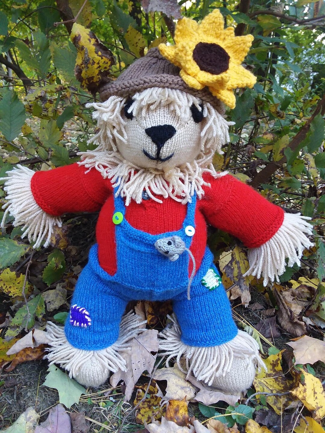 Knitted Scarecrow Bear: Autumn Halloween Decor - Etsy