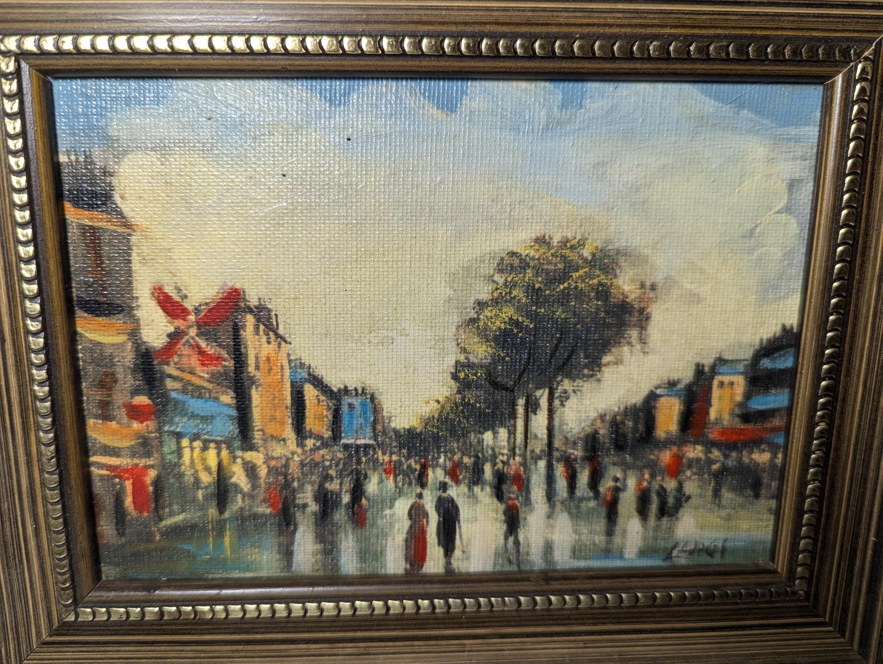Petite French Vintage Oil Painting of Paris France, Paris Painting ...