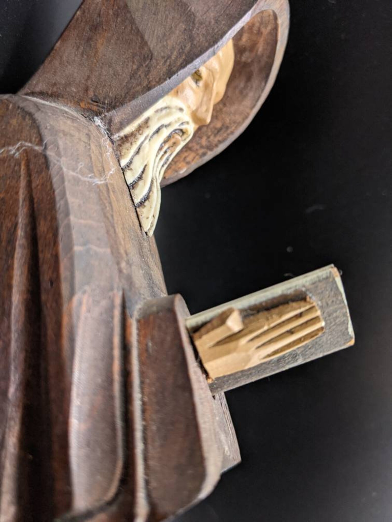 Vintage Carved Monk Holding Bible With Rosary - Etsy
