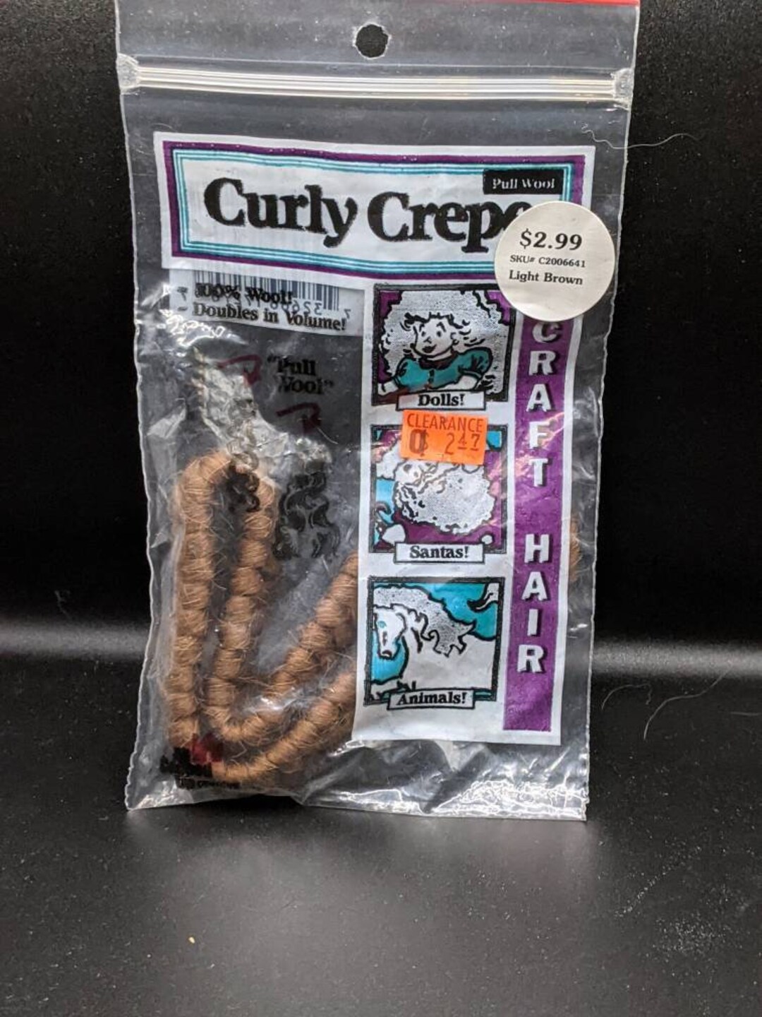 Curly Crepe Wool Doll Hair ~ Light Brown - Etsy