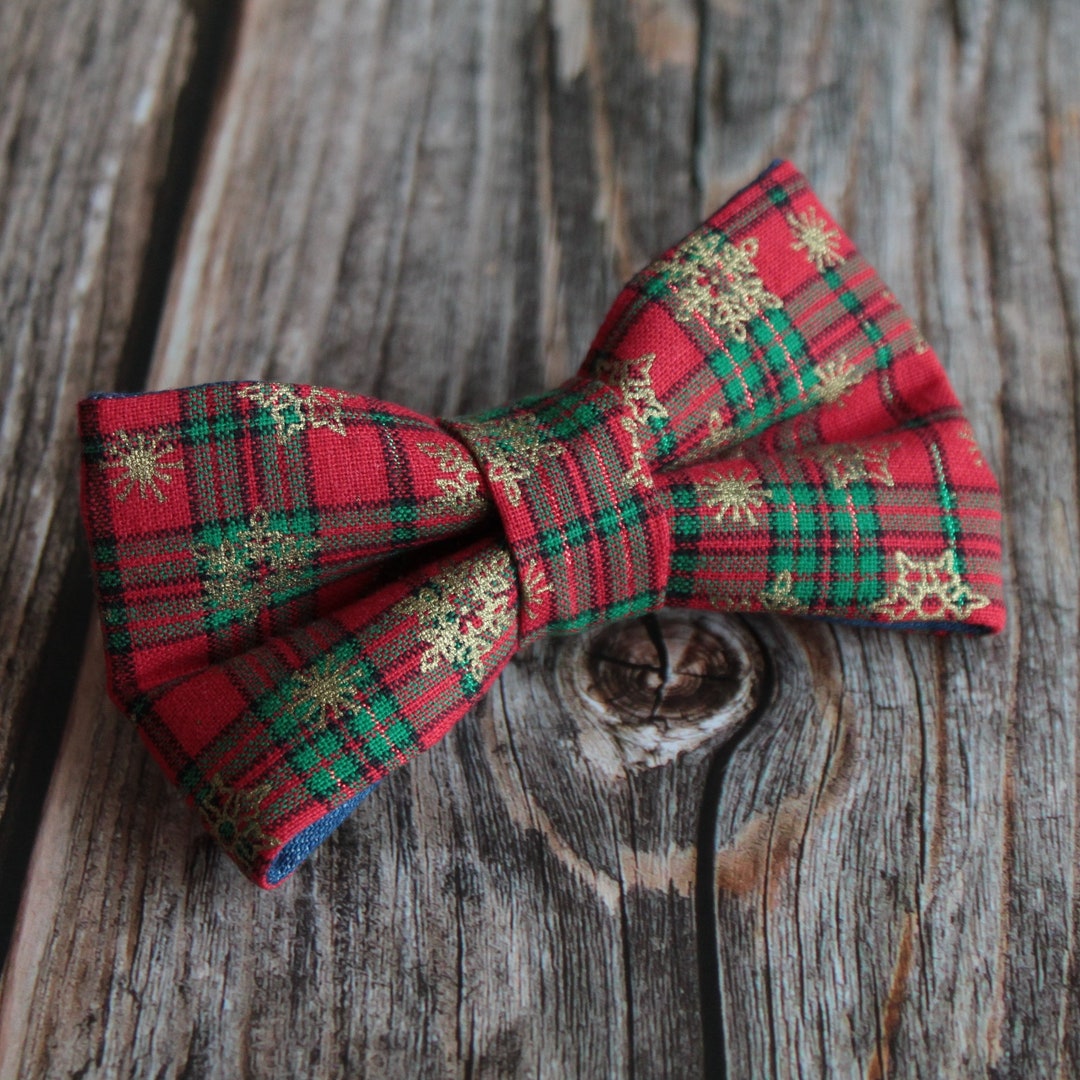 Christmas Dog Bow Tie, Tartan Dog Bow Tie - Etsy UK