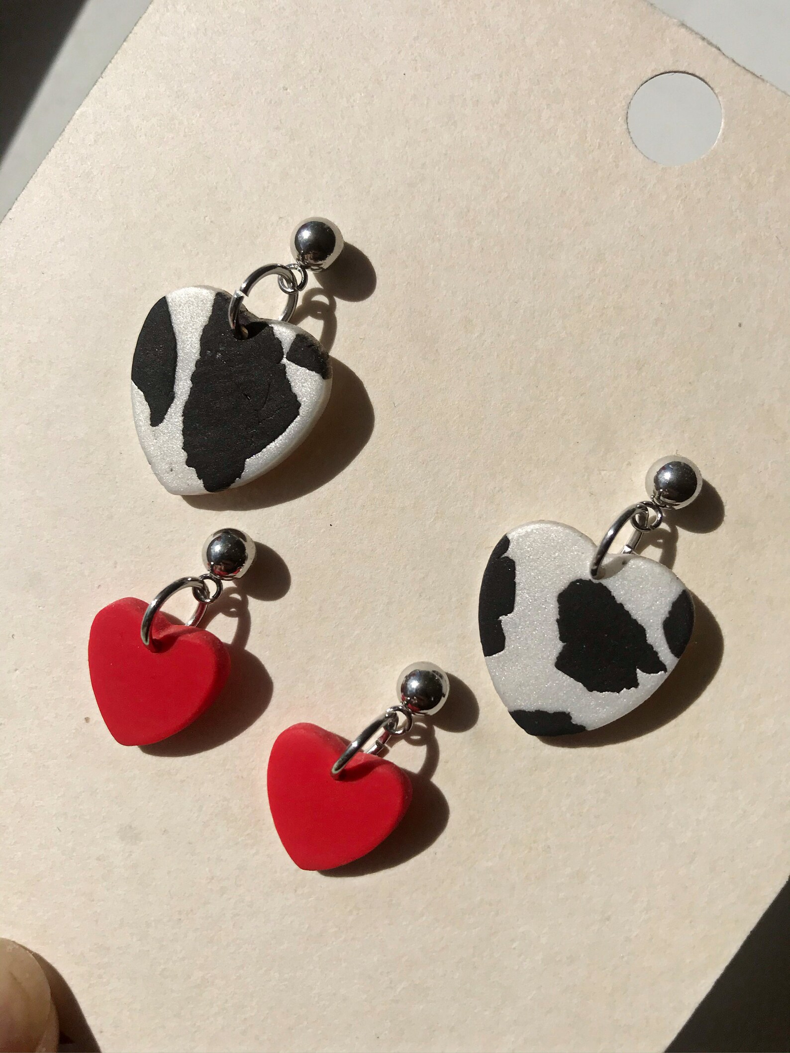 4 LOVE | Polymer Clay, Romantic Earrings, Minimalistic Jewelry - Etsy