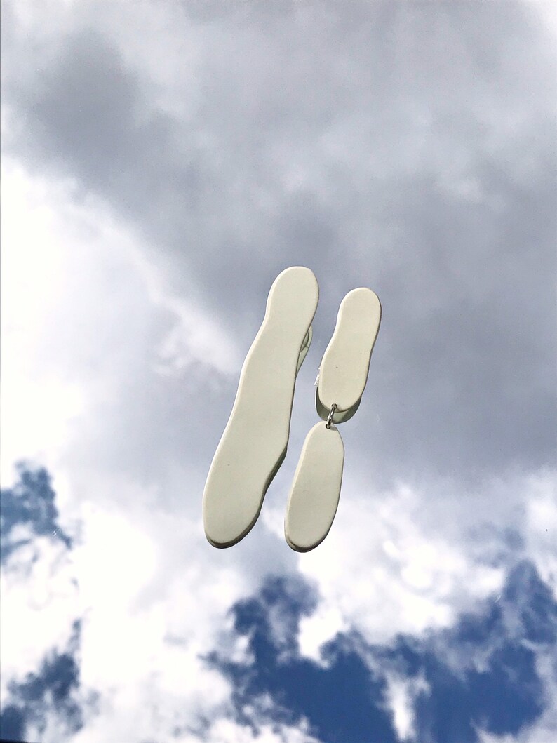 AMOEBA Polymer Clay Asymmetrical Earrings Modern Jewelry - Etsy