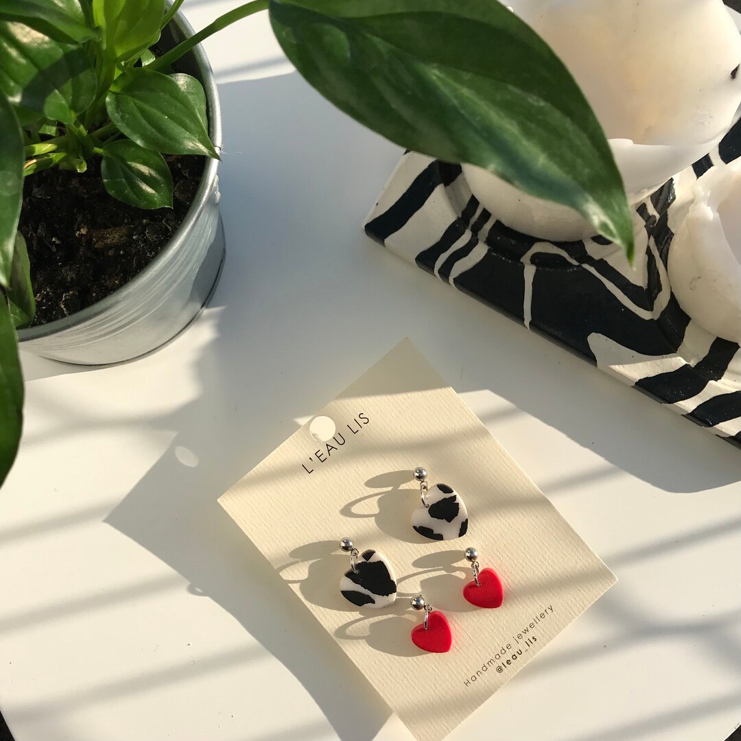 4 LOVE Polymer Clay Romantic Earrings Minimalistic Jewelry - Etsy