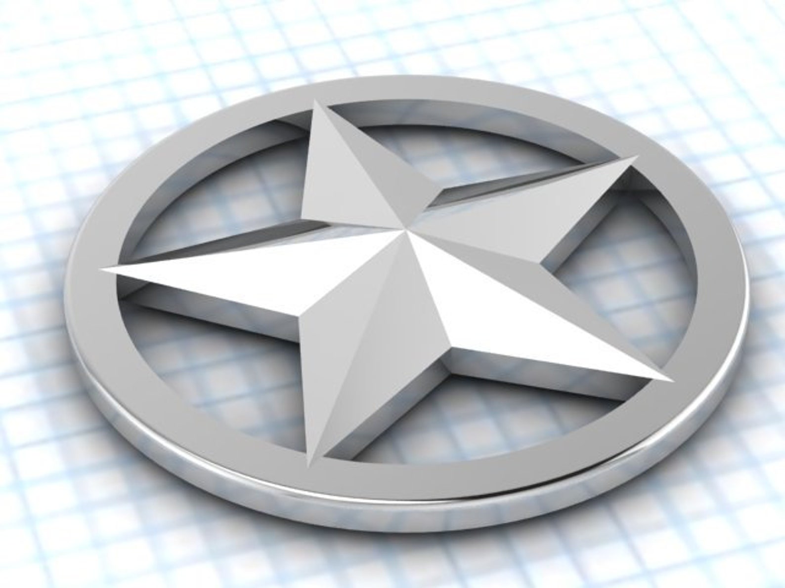 STERLING 3D RIM STAR 4 Sizes - Etsy