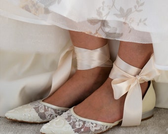 Ivory Lace Flats - Etsy