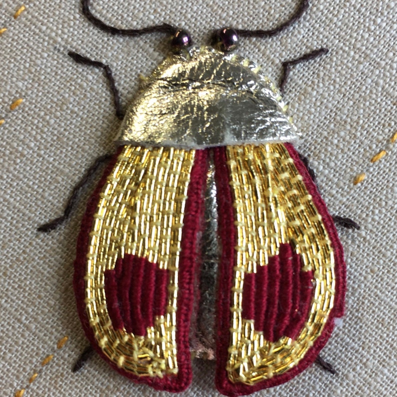 Hand Embroidery Kit Goldwork Beetle - Etsy Denmark