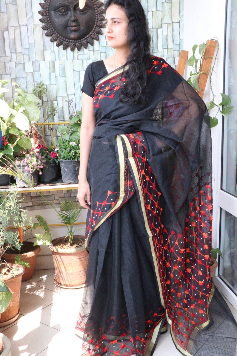 Saree Cotton Kota Doriya Handloom/handwoven Saree With - Etsy