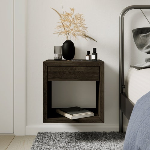 Gray Floating Wall Mount Nightstand Set ECO GEO Lakewood | Etsy