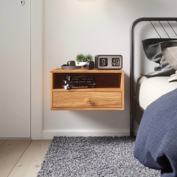 Floating Nightstand With Light - Etsy