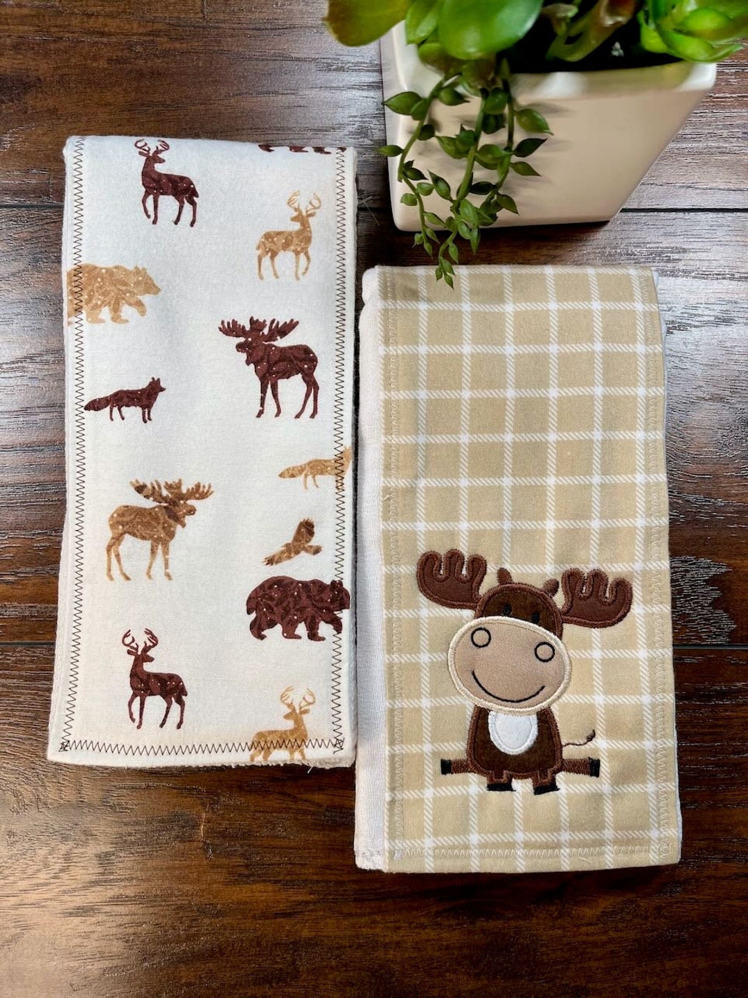 Moose Burp Cloth Set, Outdoor Cloth Diaper Burp Rag, Baby Necessity ...