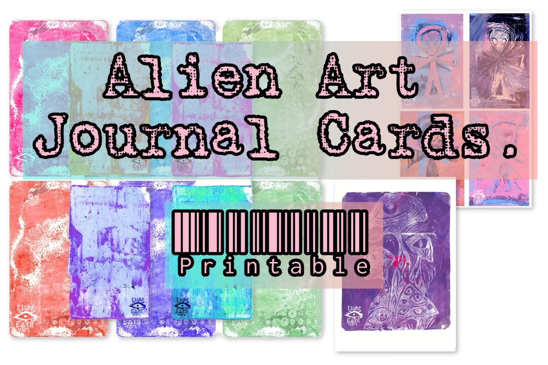 Alien Mushroom Printable Stationary Journal Cards & Collage Pages - Etsy