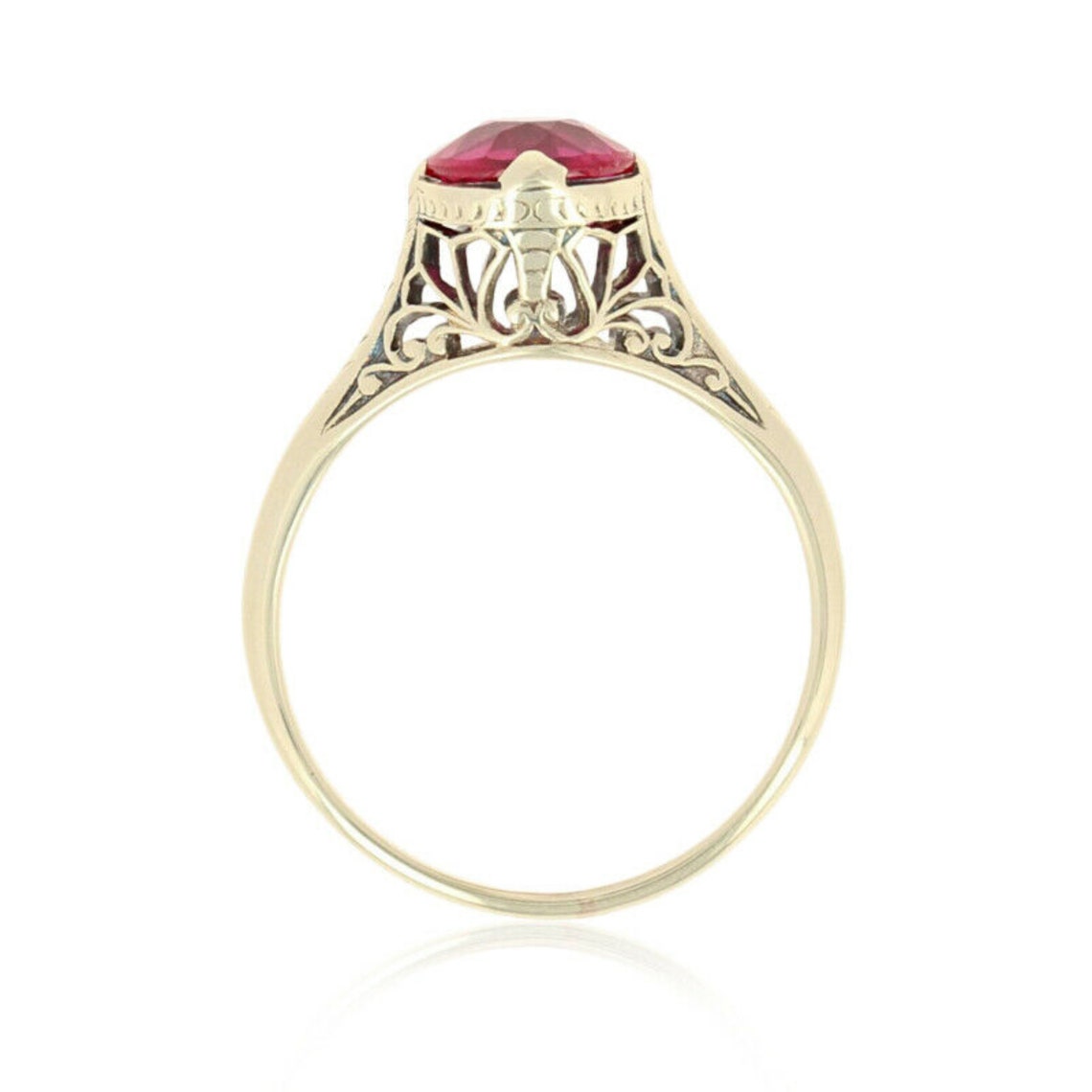 Natural Ruby Ring 3 Carat 925 Sterling Silver Gold Plated - Etsy