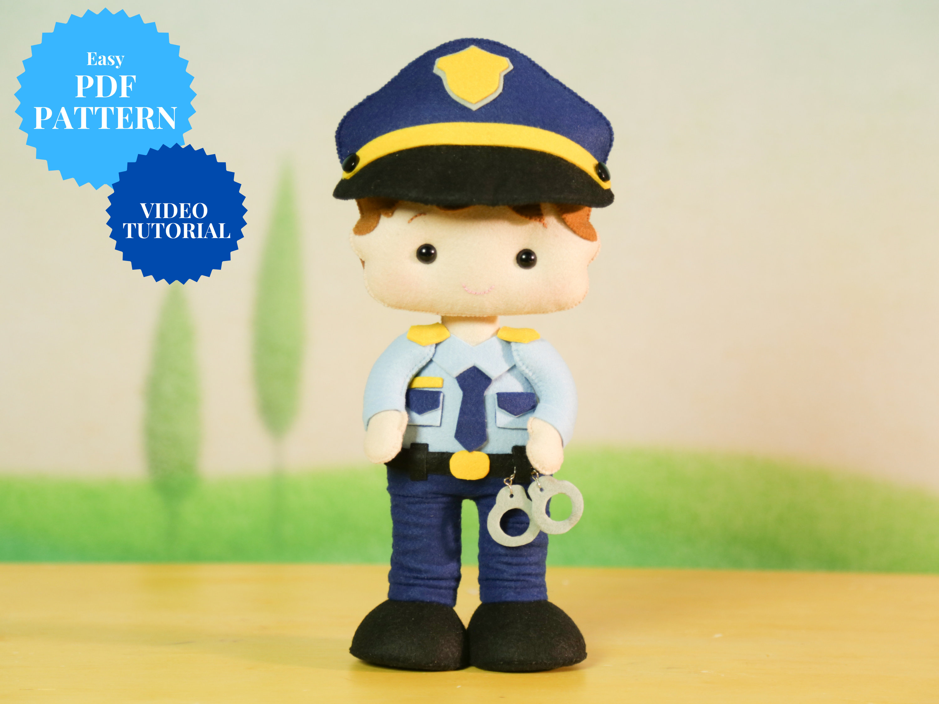 Police Officer Felt Pattern - Easy PDF Sewing DIY - Etsy