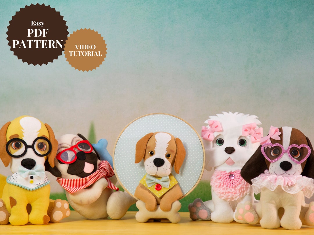 Dogs / Puppies - Felt Patterns - Easy PDF Sewing DIY - Etsy
