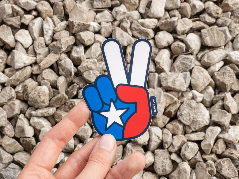 Vintage Texas Peace Sign Flag Sticker | Etsy