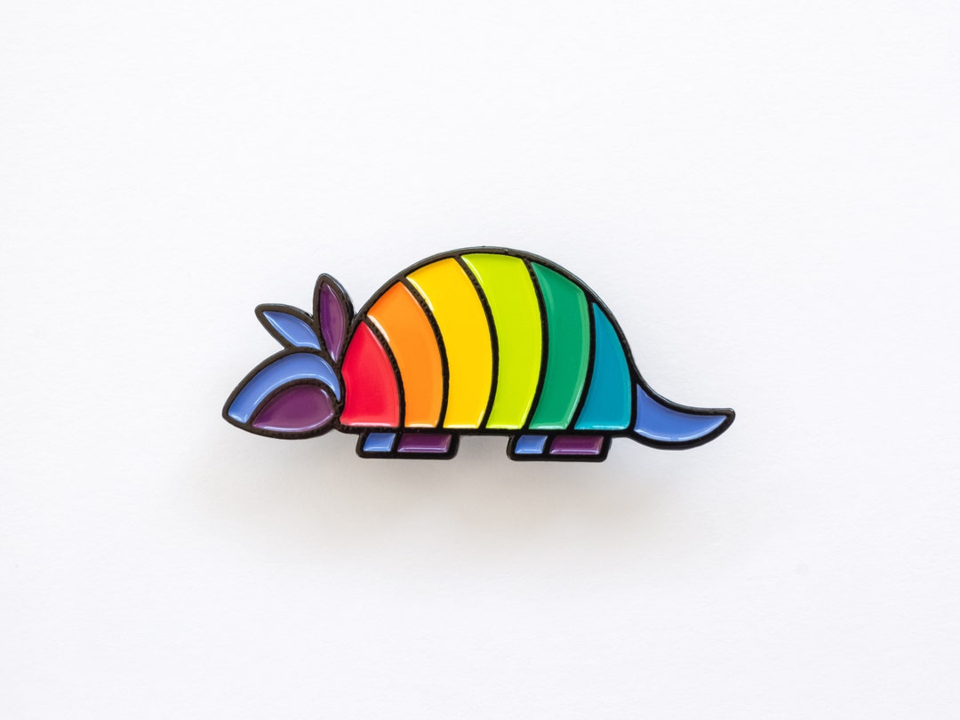 Rainbow Armadillo Pin - Etsy