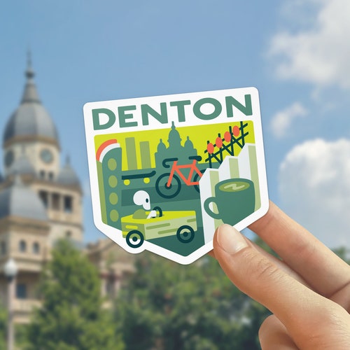 Denton Texas Courthouse Sticker Downtown Denton TX Vinyl | Etsy