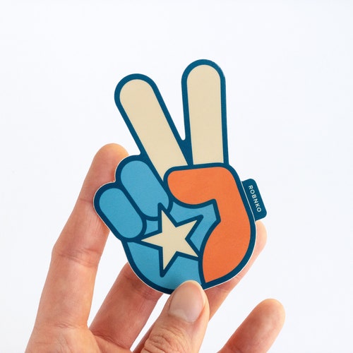 Vintage Texas Peace Sign Flag Sticker - Etsy