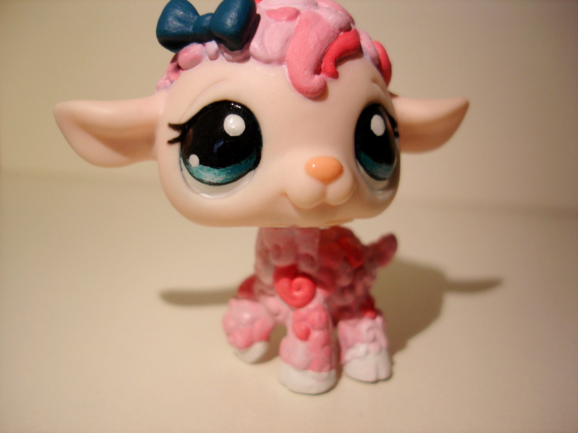 LPS Custom: Cotton Candy Pink Sheep OOAK Repaint Realistic Eyes - Etsy UK