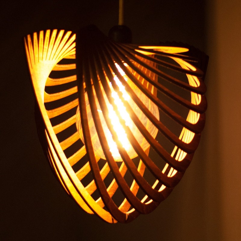 Wooden Pendant Light - Etsy