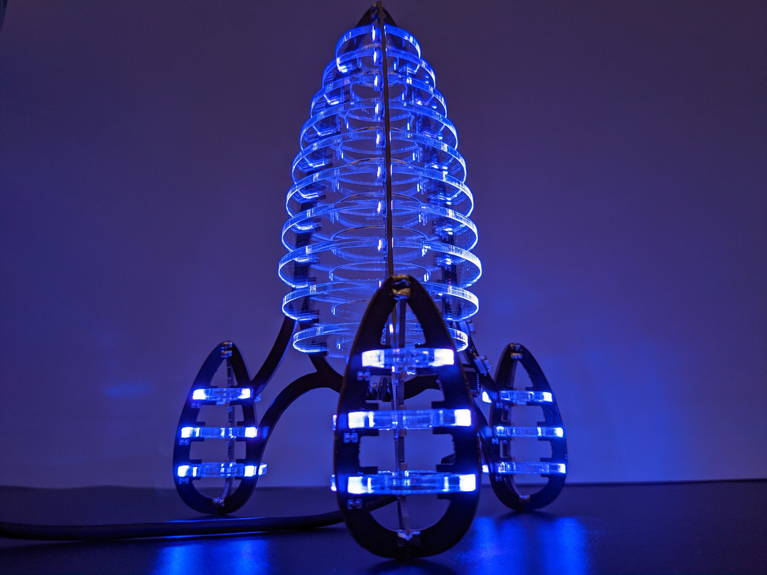 AtomPunk Rocket Lamp with animated color changing LEDs. Gift | Etsy