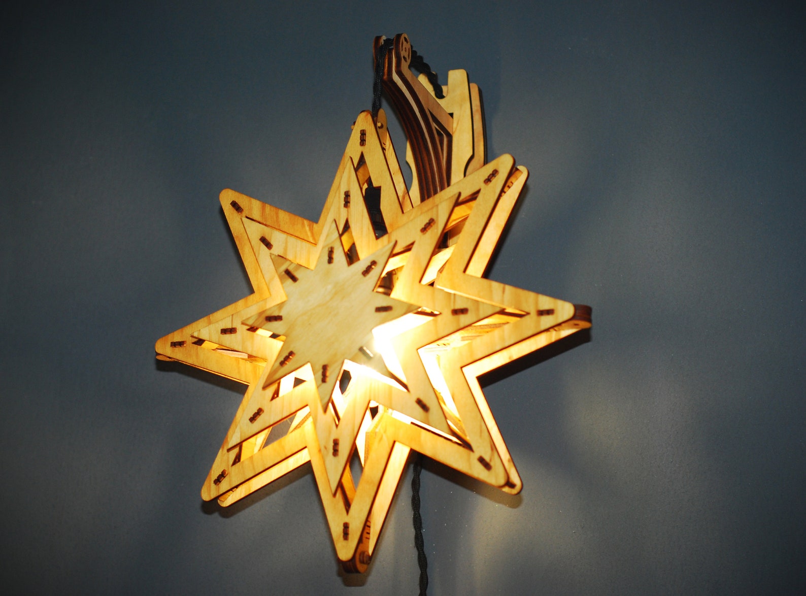 Scandinavian Welcome Star Plug in Wall Sconce. Wall Light Fixture in ...