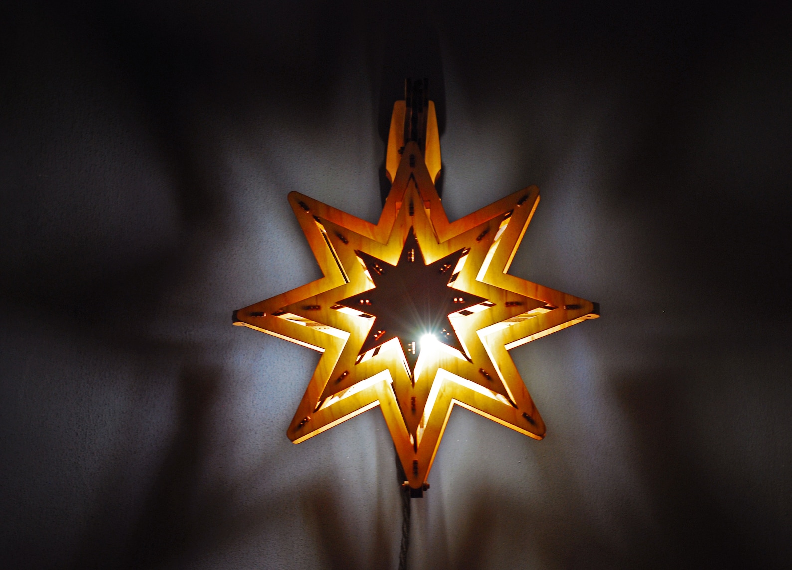 Scandinavian Welcome Star Plug in Wall Sconce. Wall Light Fixture in ...