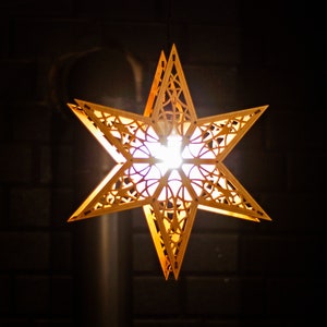 Wooden Window Star Light, Scandinavian Welcome Star, Swedish Christmas ...